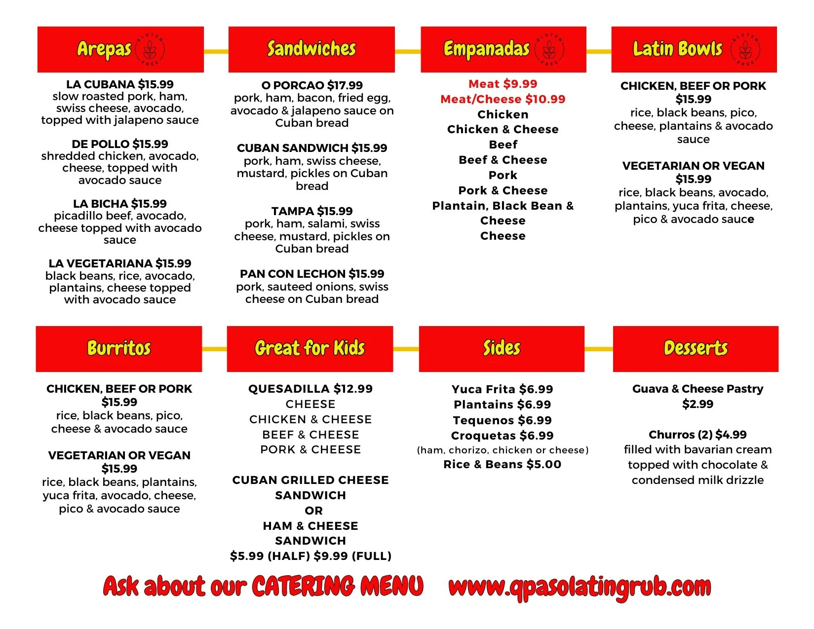 Authentic Latin Flavors in Helen, Georgia | Q'Paso Latin Grub Menu — Q ...