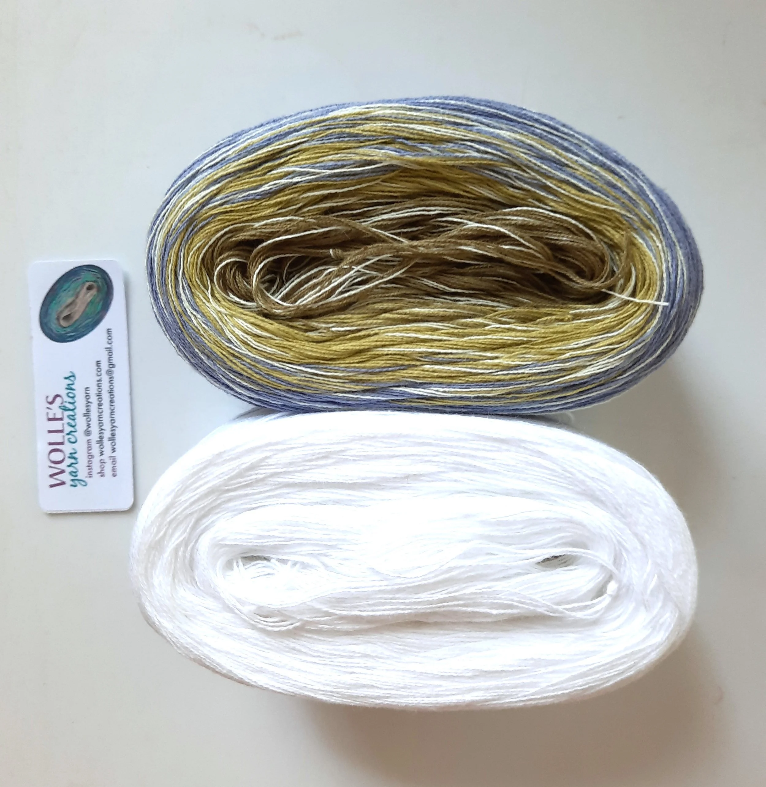 Kit: MARBLE MEDLEY + NAVY | 2 x 50 gr | Cotton Yarn | Fingering Weight ...