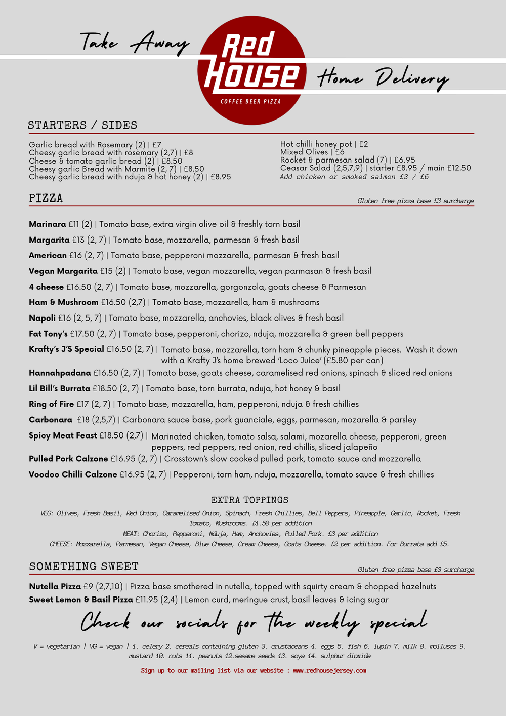 Menu — Red House