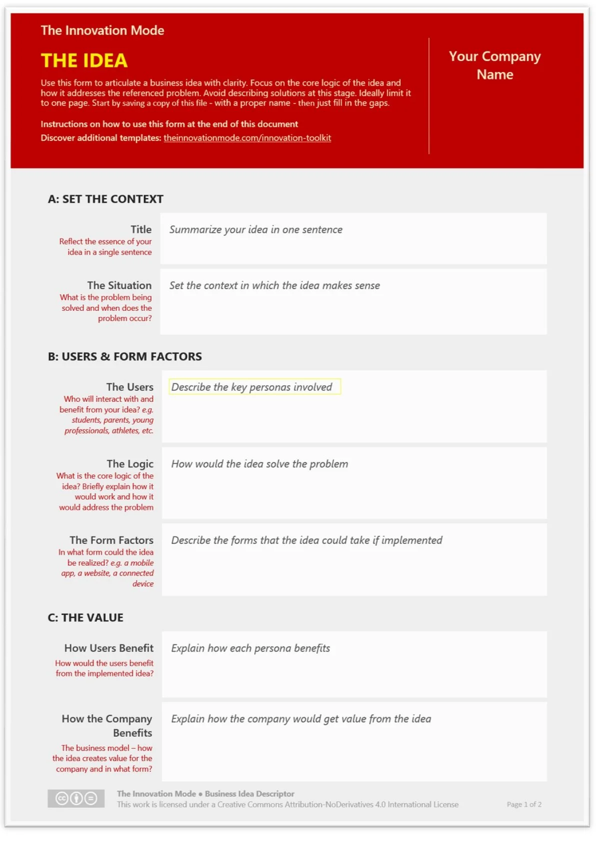 Innovation tools for idea management and product definition | The ...