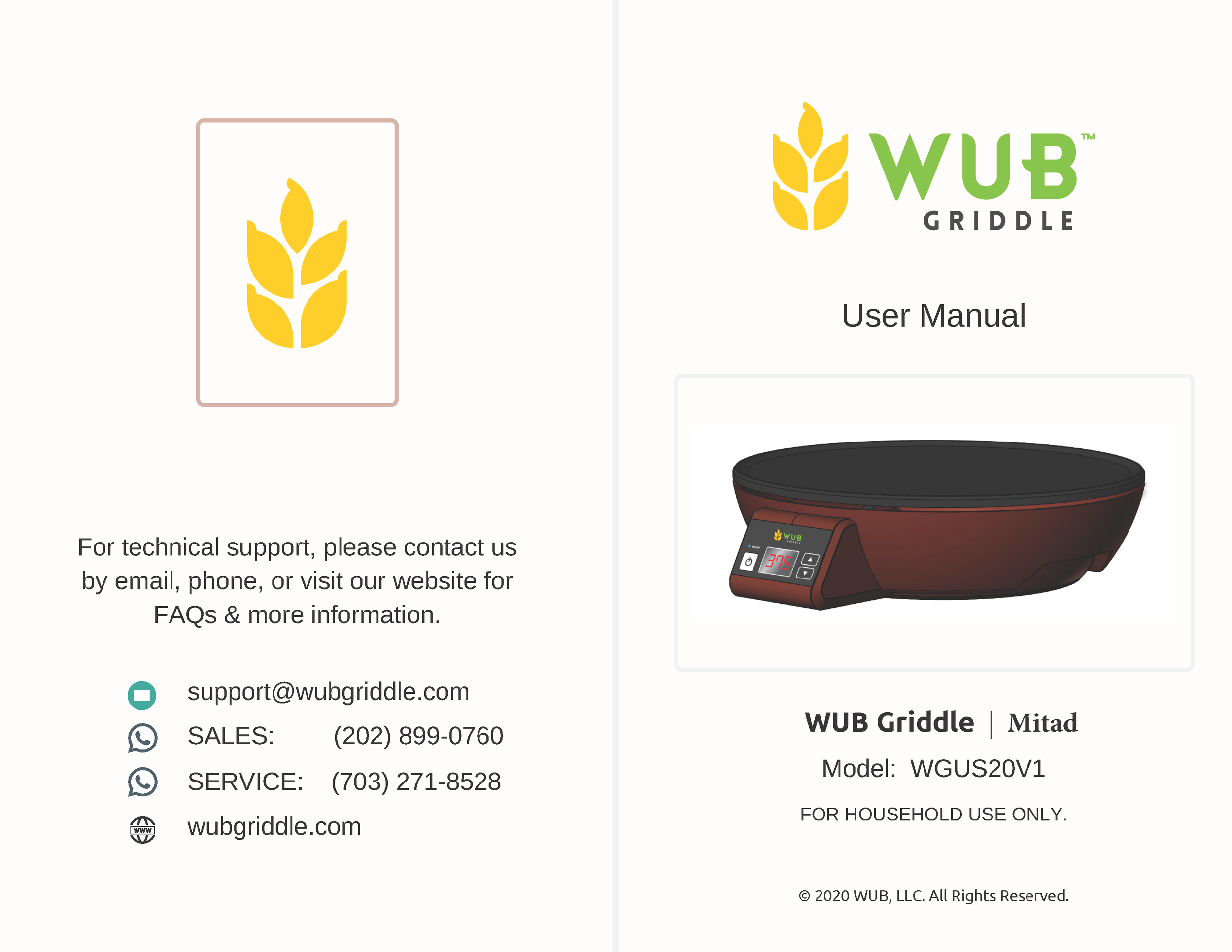 English Manual — Wub Griddle