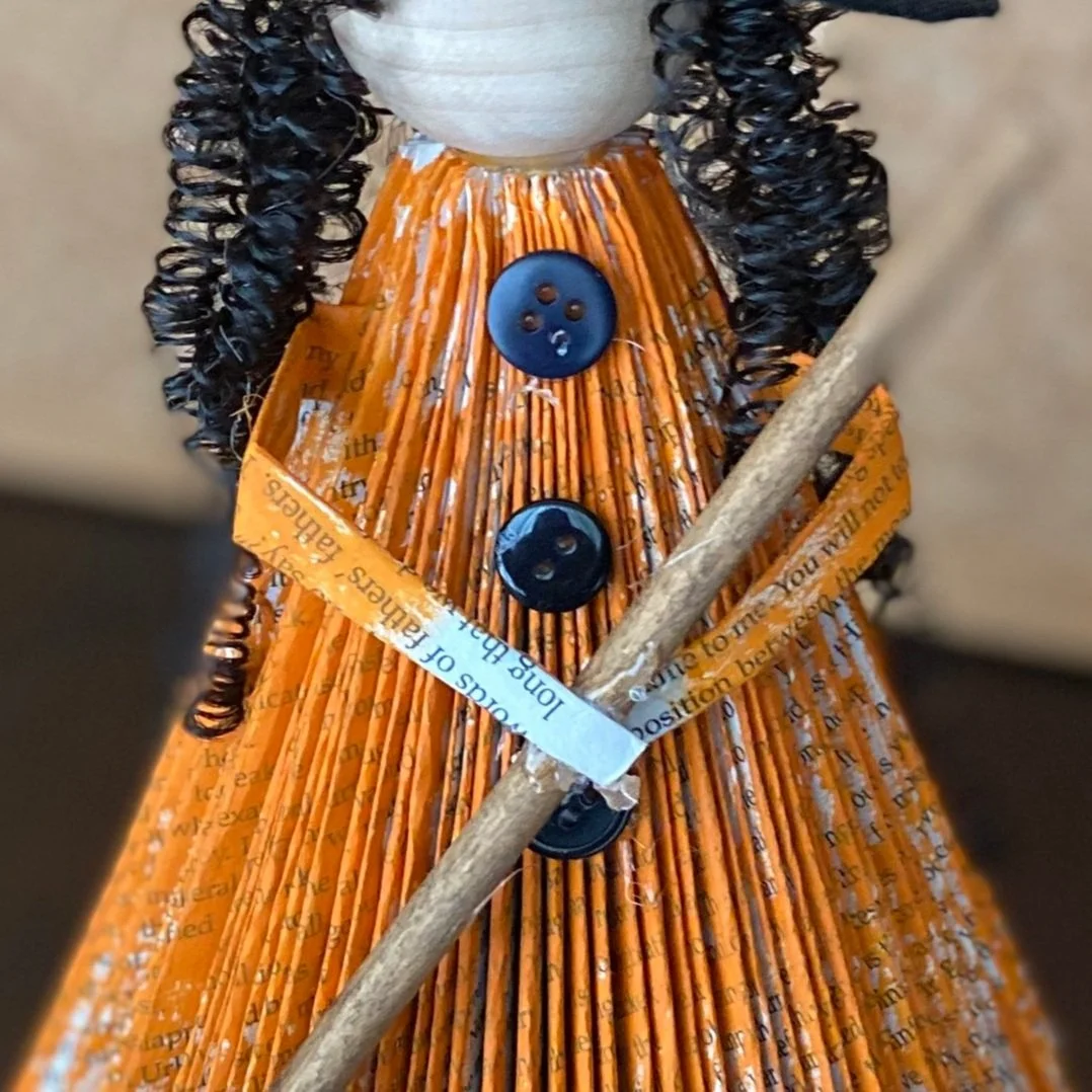 Ten easy steps to create a Paperback book folded Halloween Witch ...
