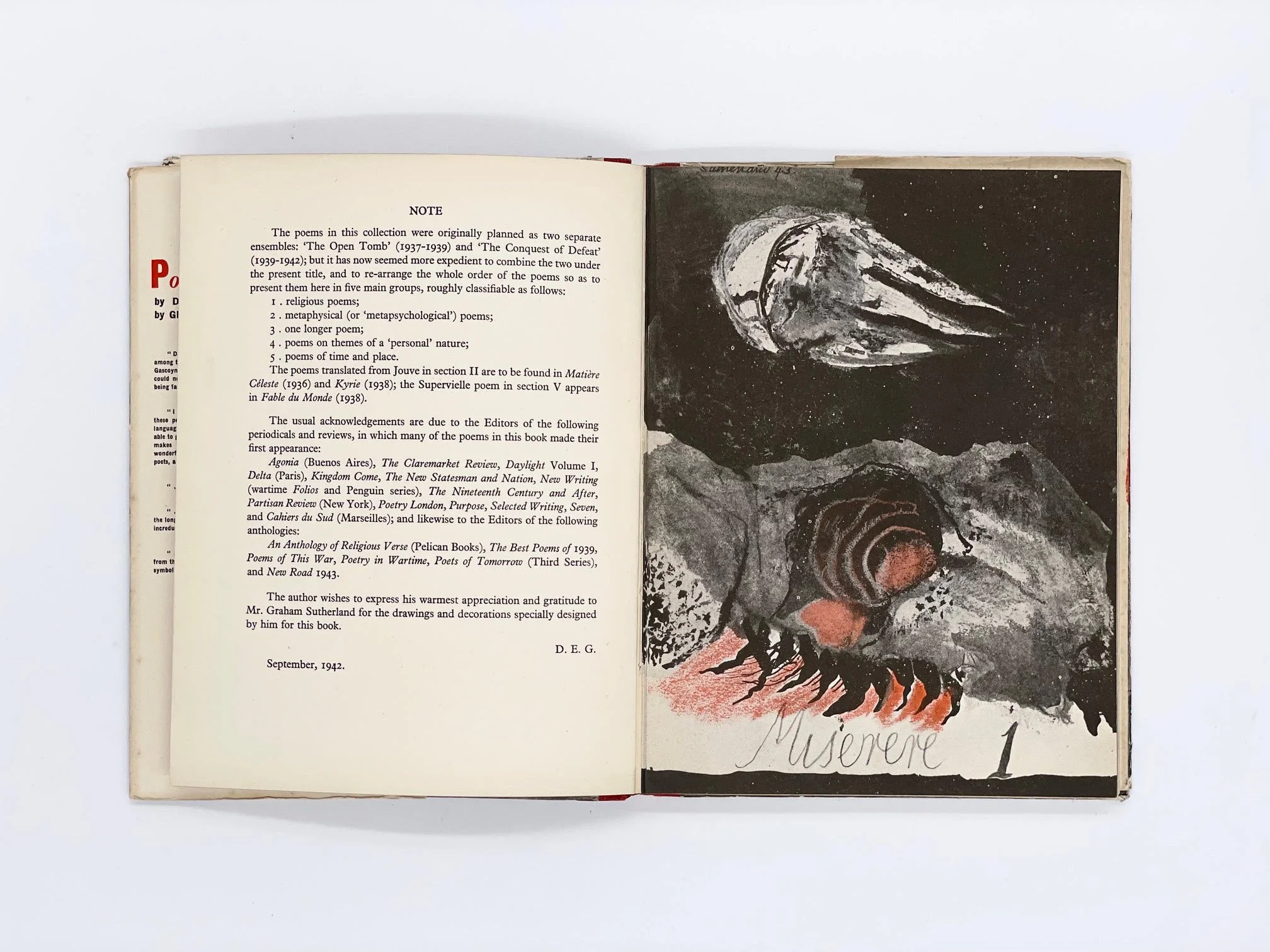 David Gascoyne 'Poems 1937–1942' Illustrated by Graham Sutherland ...