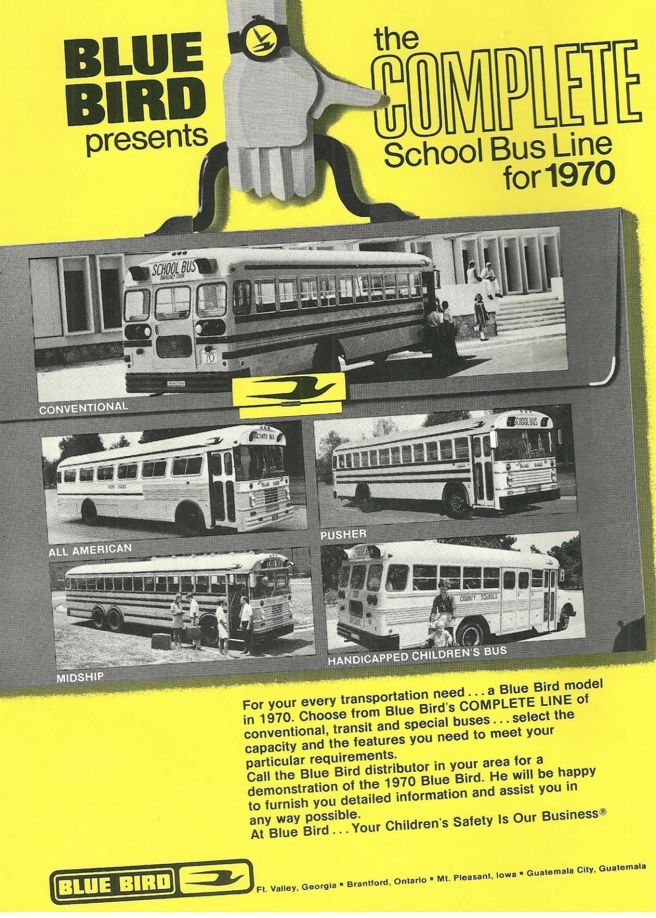 Blue Bird Complete School Bus Line (1970) — Bird Bus Sales