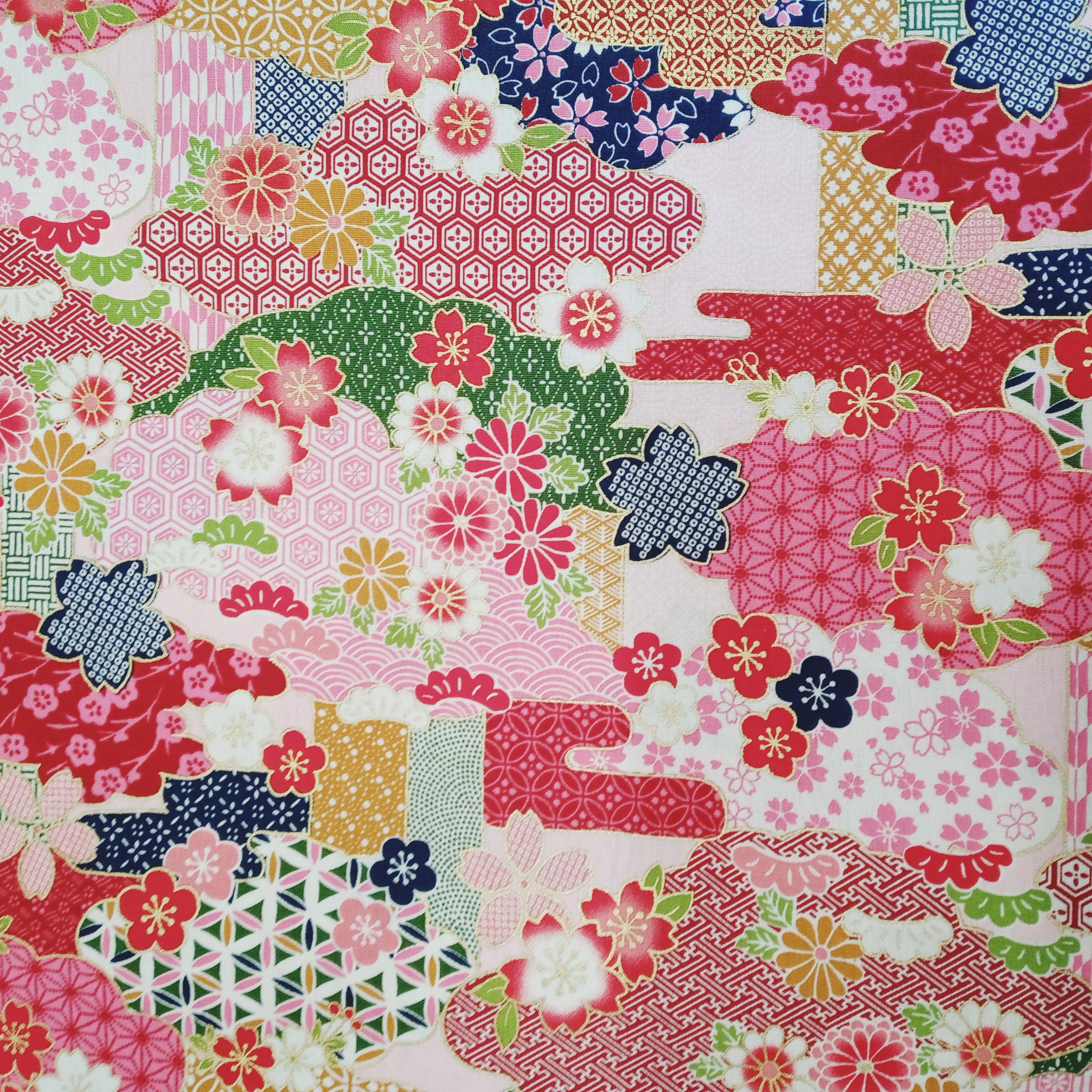 Purple Gourds Traditional Japanese Print Fabric on Cotton Fabric per ...