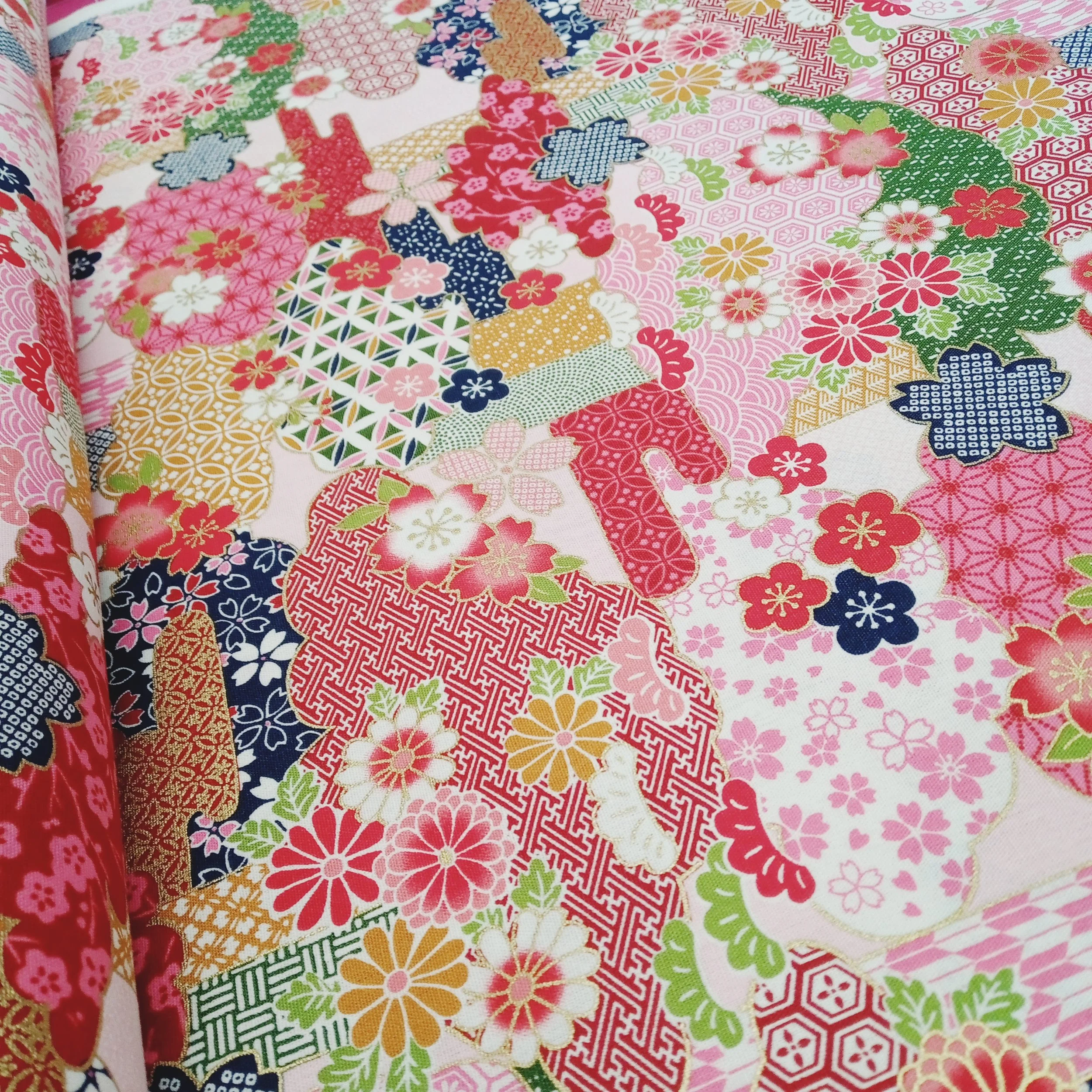 Purple Gourds Traditional Japanese Print Fabric on Cotton Fabric per ...