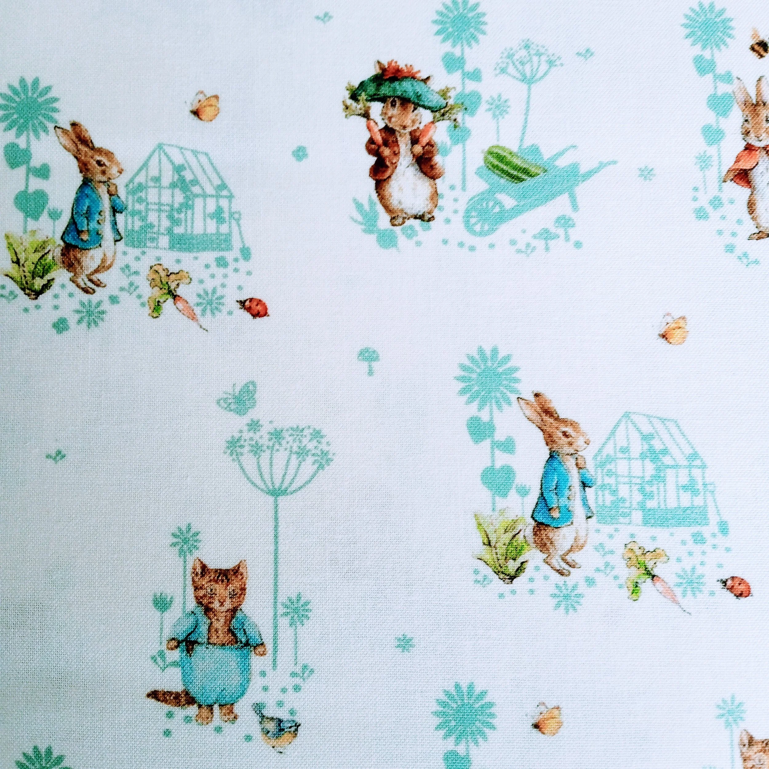 Peter Rabbit White Cotton Fabrics-Per 50cm PR19 Crafty Baba Fabrics