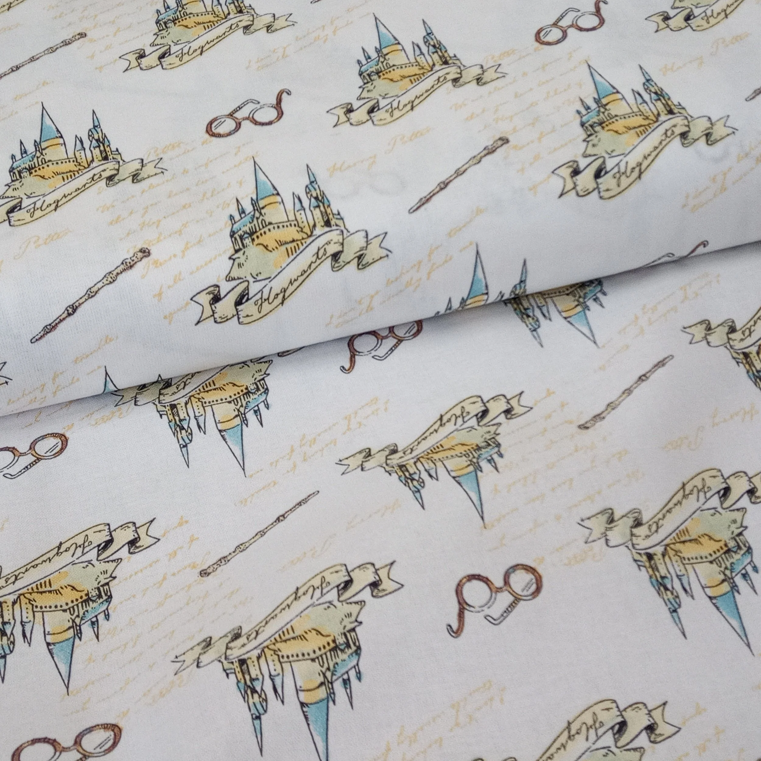 Harry Potter House Crests White Wide Fabric per 50cm Crafty Baba Fabrics