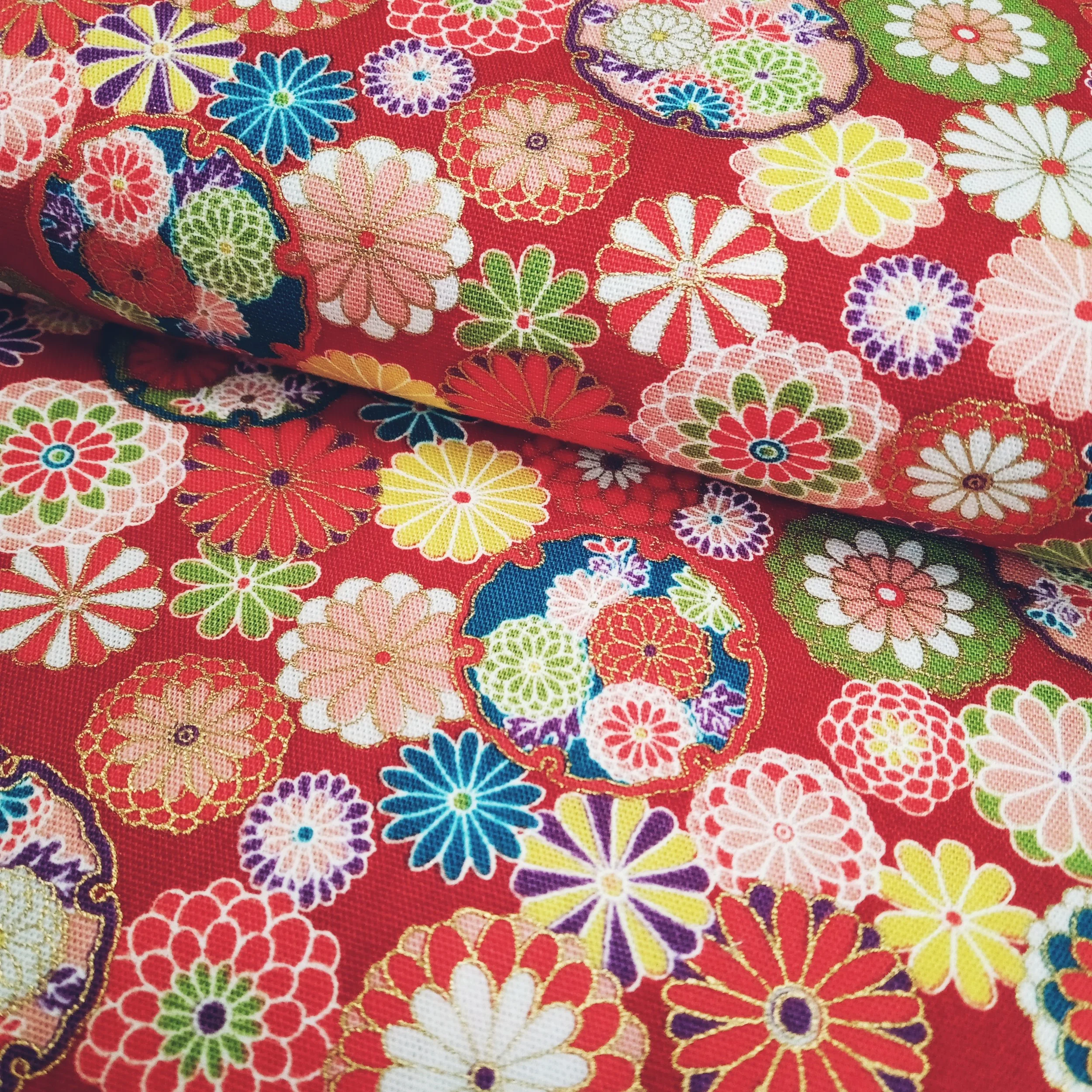 Traditional Blue Japanese Cotton Geisha Fabric for Dressmaking ...