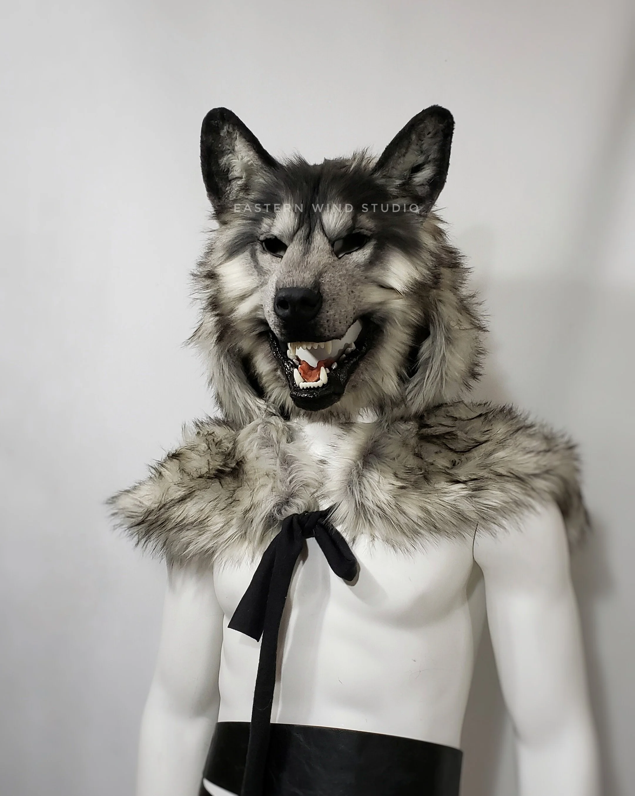Mercy - Wolf mask with open jaw — Eastern Wind Studio