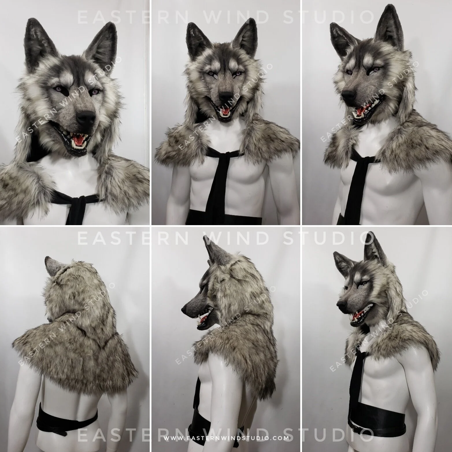 Mercy - Wolf mask with open jaw — Eastern Wind Studio