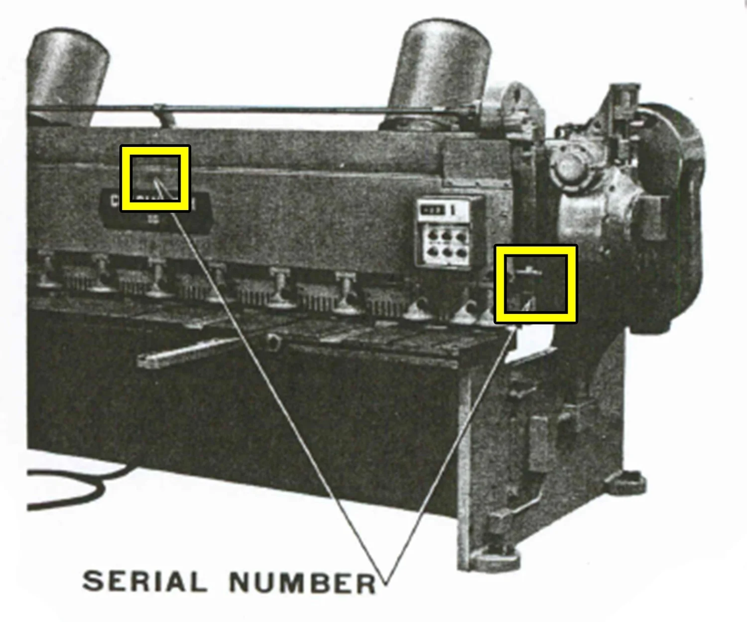 Where can I find the Cincinnati serial number?