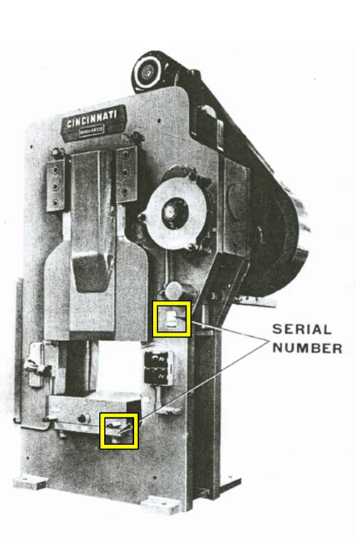 Where can I find the Cincinnati serial number?