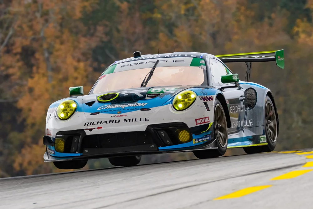 WeatherTech Racing’s Porsche 911 RSR starts from the first grid row ...