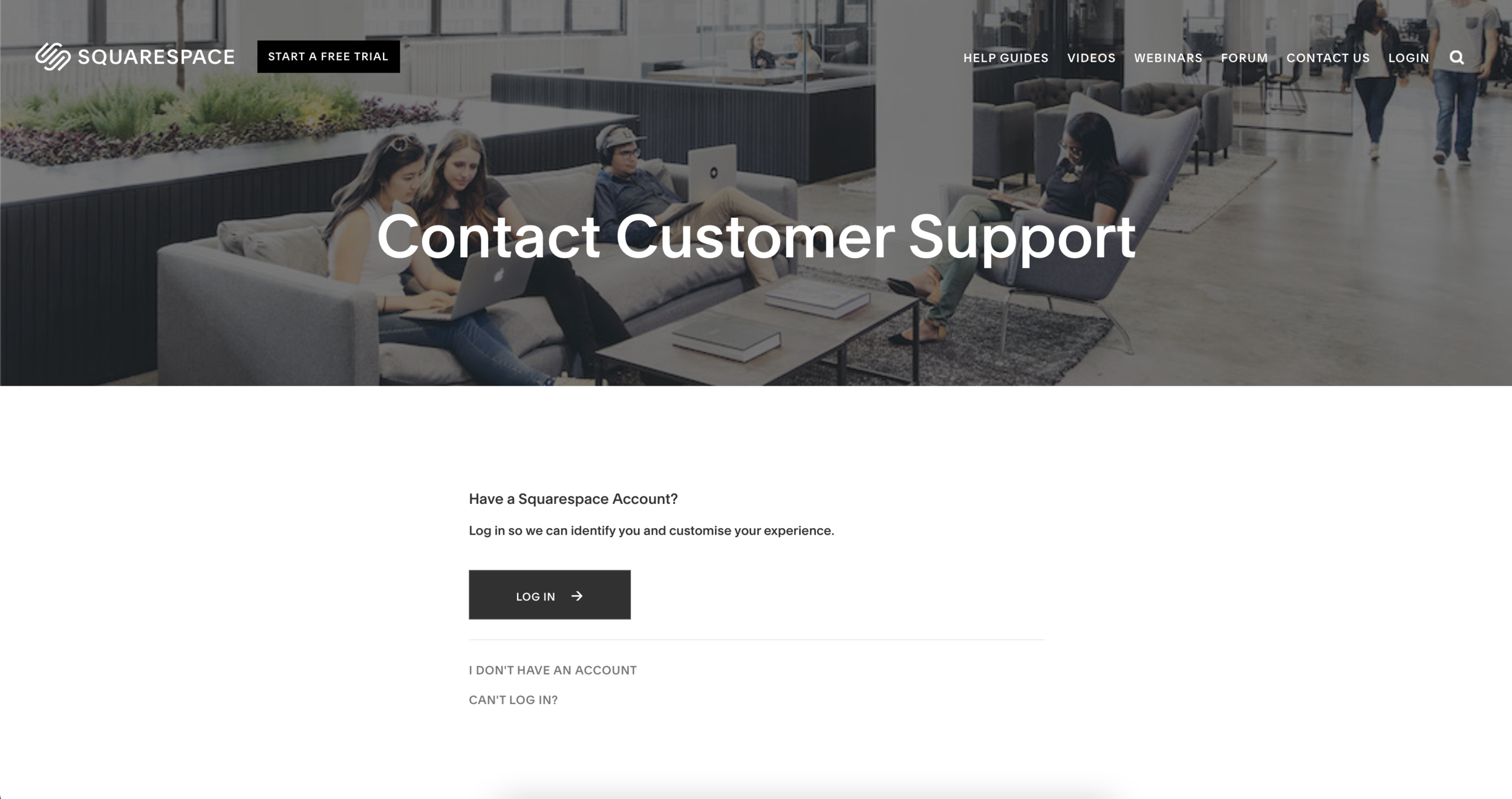 Improving Squarespace Support Account Login — Chaz Moore