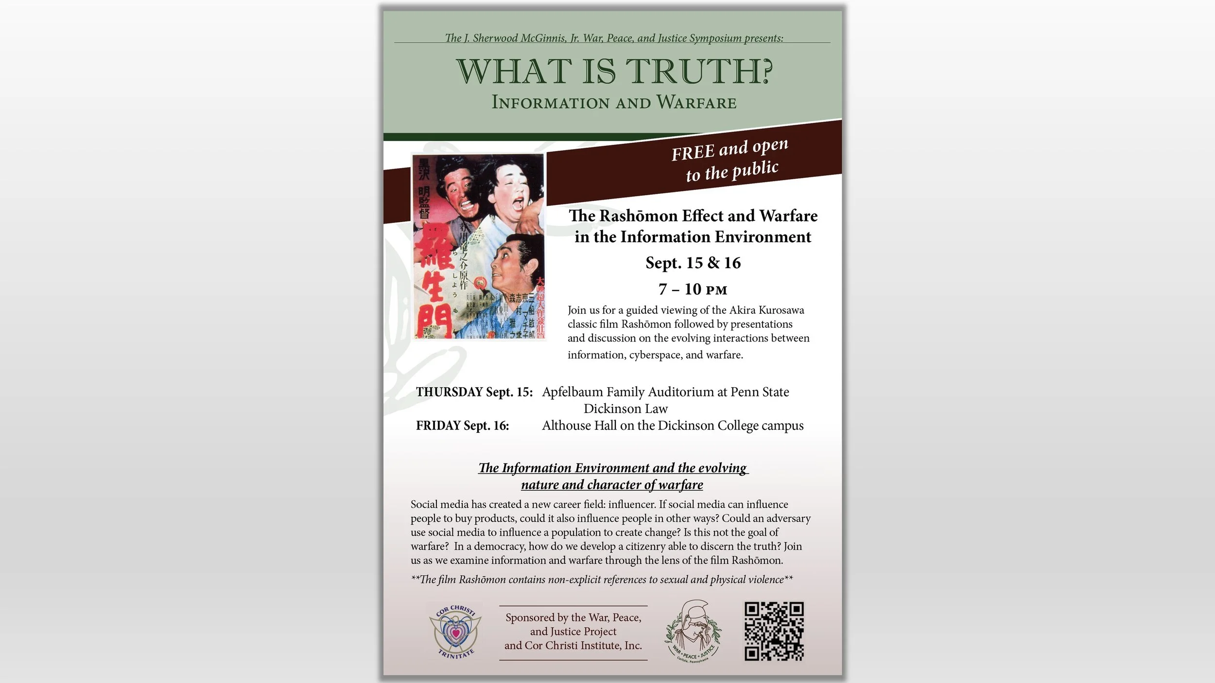 Symposium Schedule — War Peace Justice Project