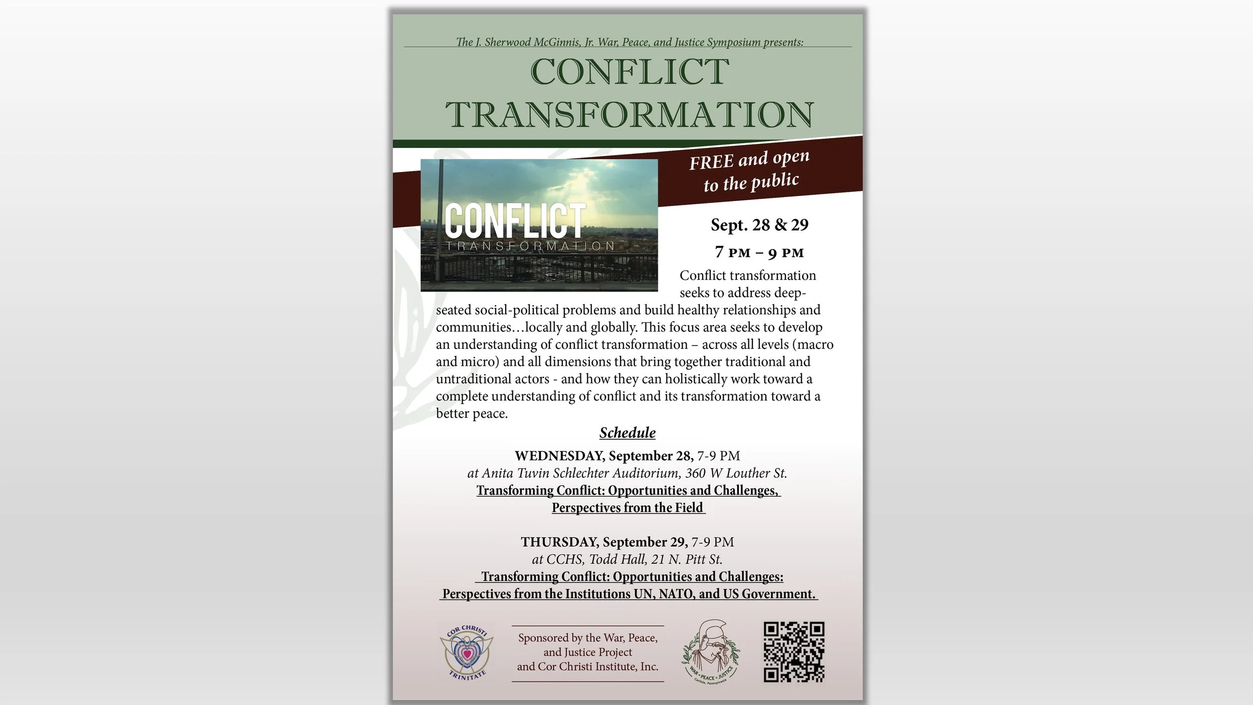 Symposium Schedule — War Peace Justice Symposium