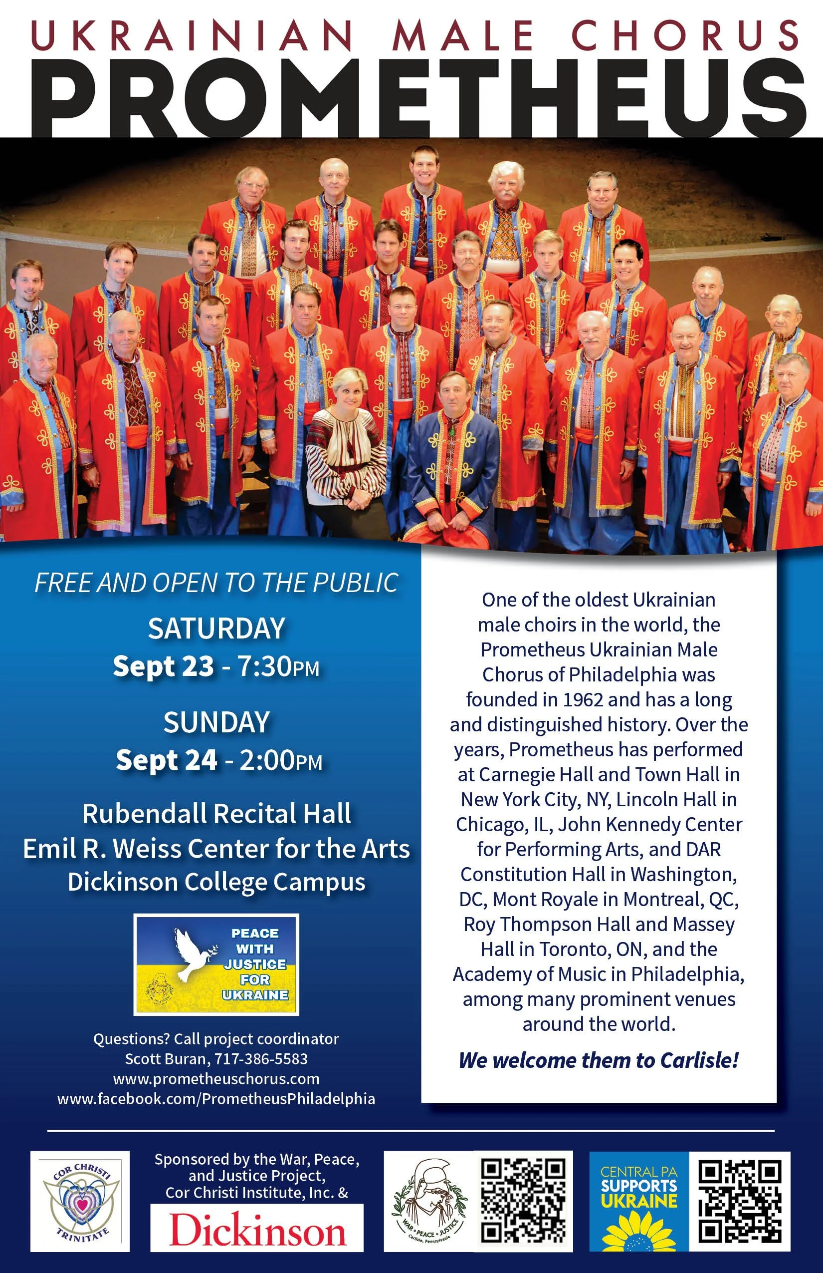 Prometheus Ukrainian Male Chorus of Philadelphia Concert — War Peace ...