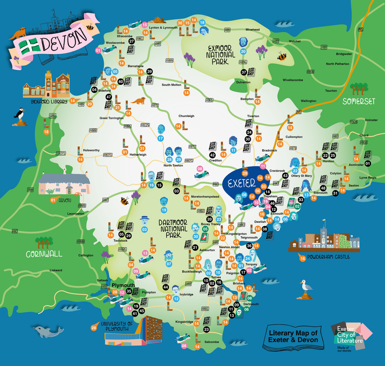 Literary Map of Exeter and Devon — Exeter City of Literature