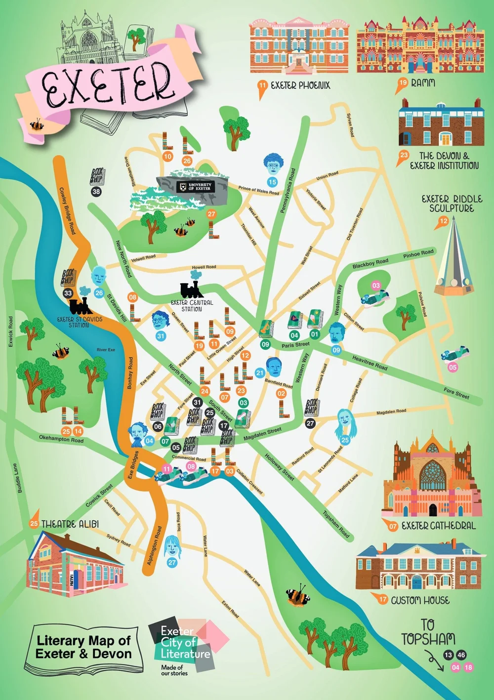 Literary Map of Exeter and Devon — Exeter City of Literature