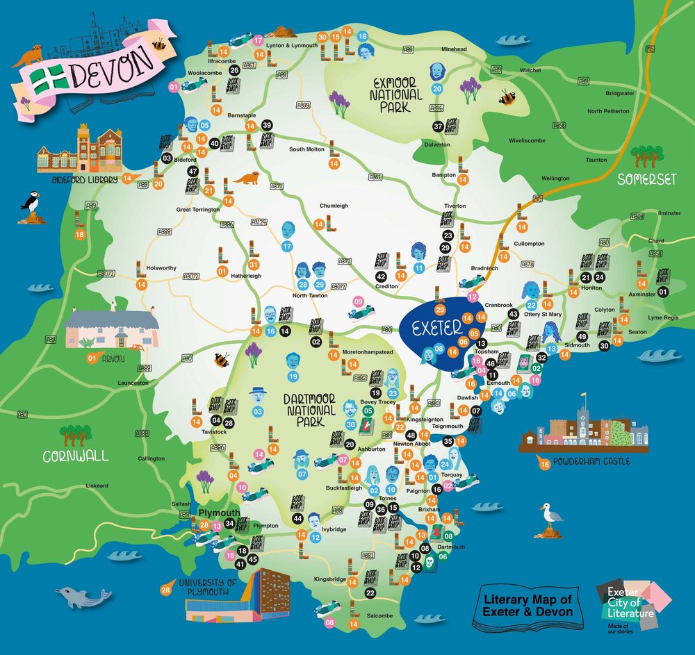 Literary Map of Exeter and Devon — Exeter City of Literature