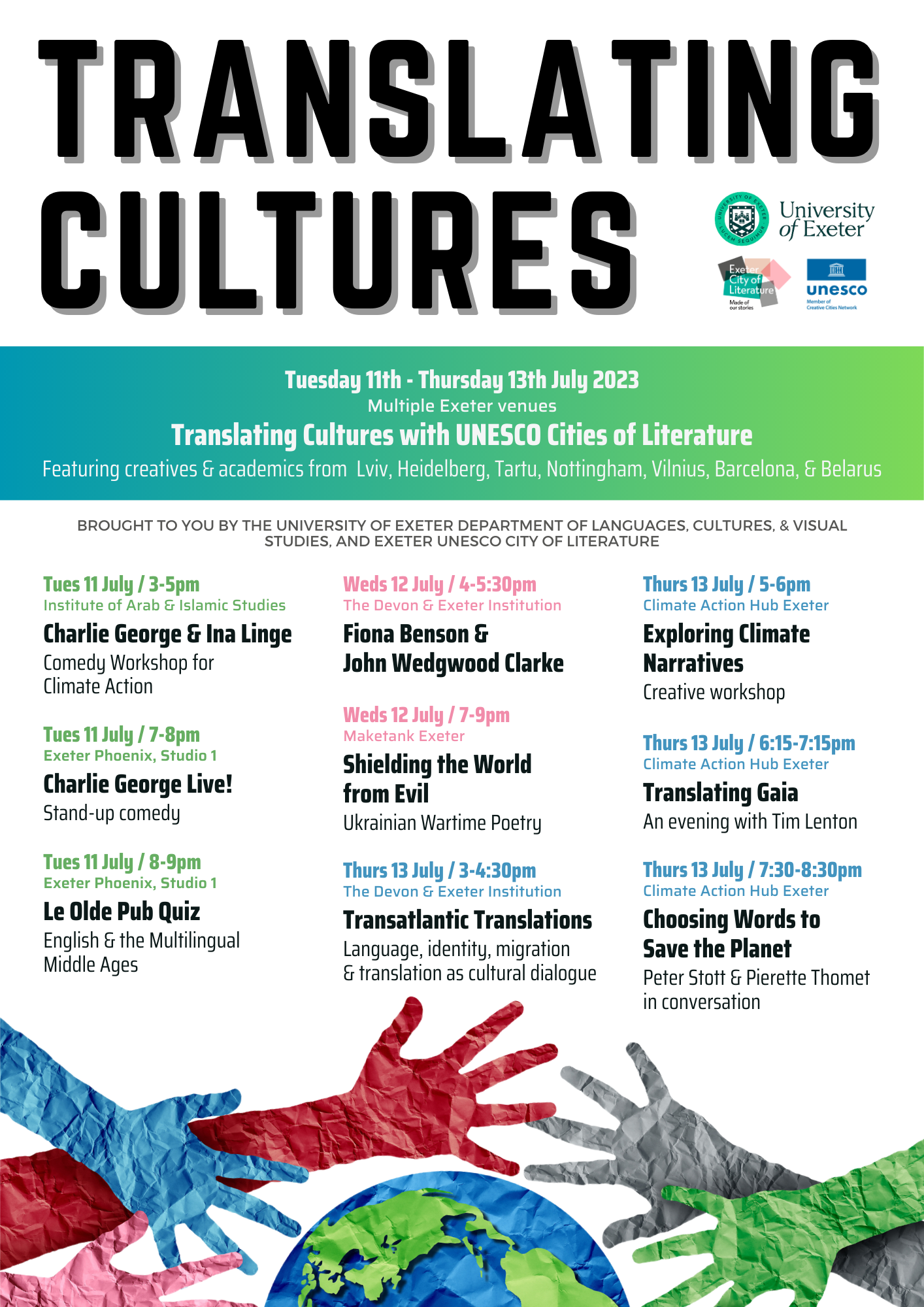 Translating Cultures, University of Exeter — Exeter City of Literature