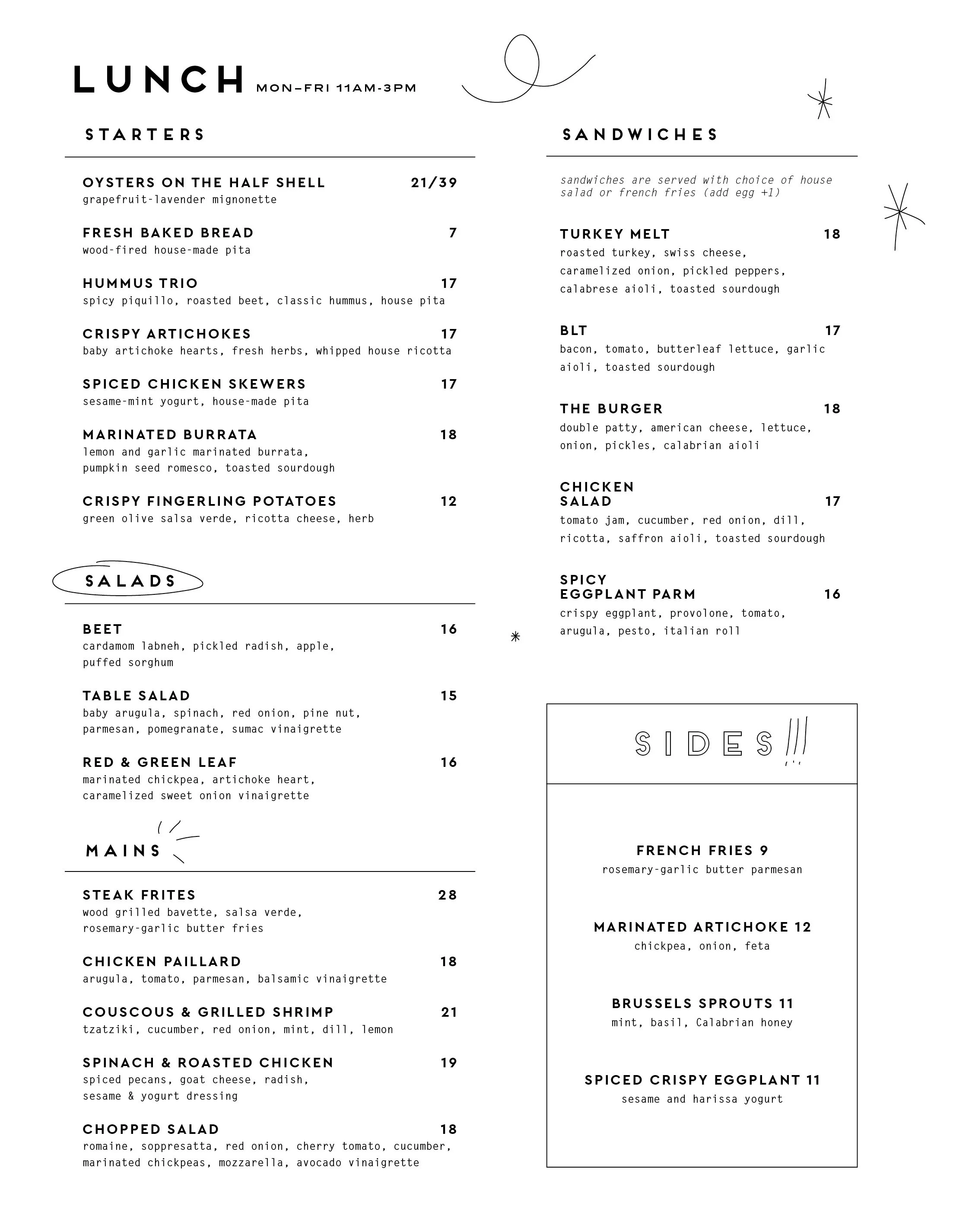 Menu — Paradiso