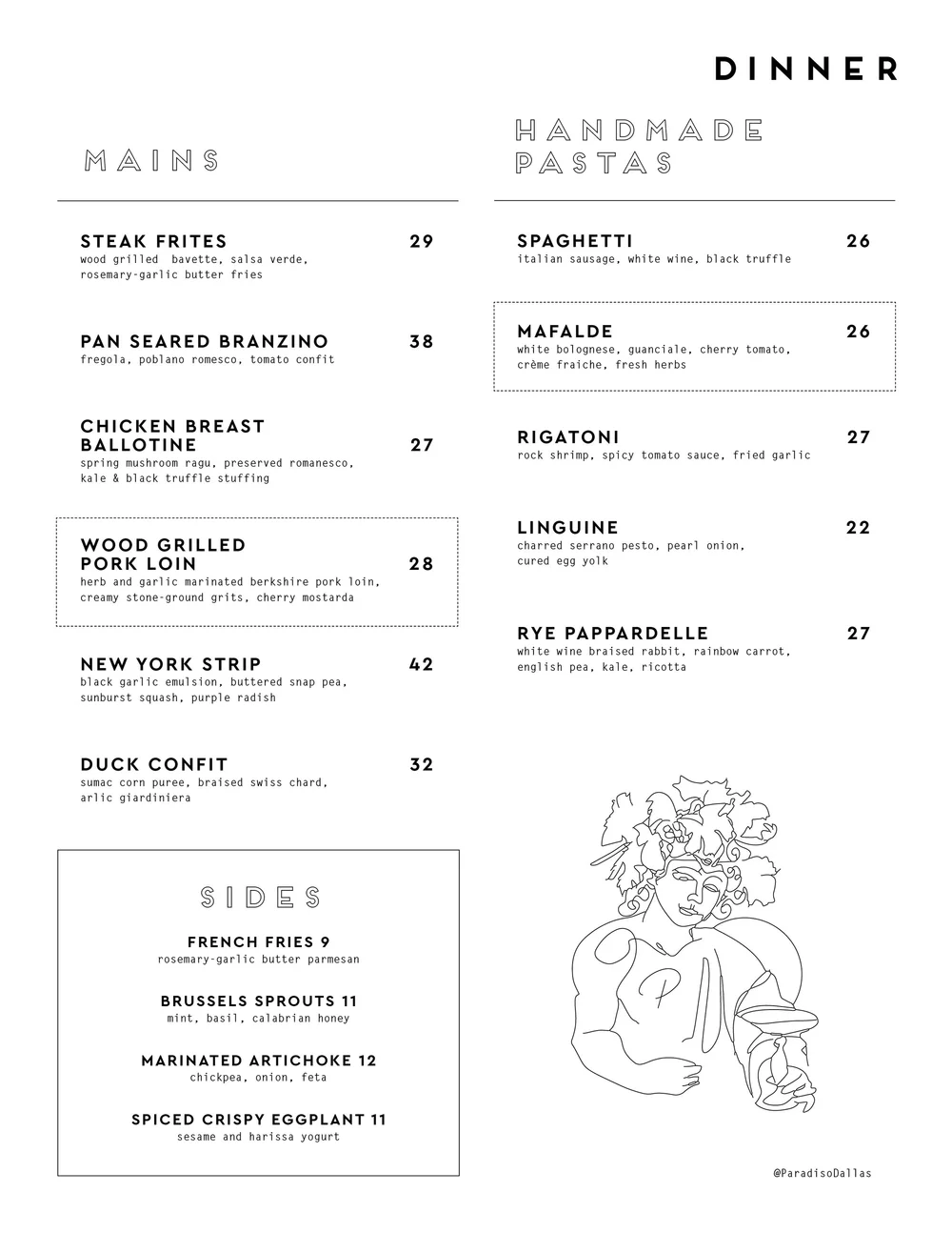 Menu — Paradiso