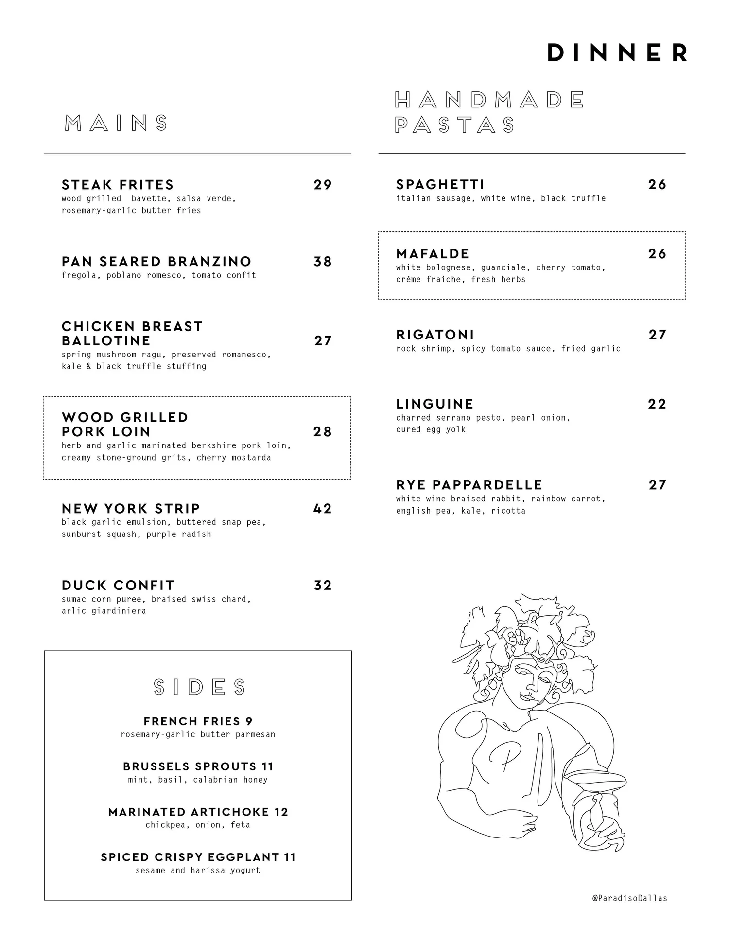 Menu — Paradiso