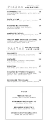 Menu — Paradiso