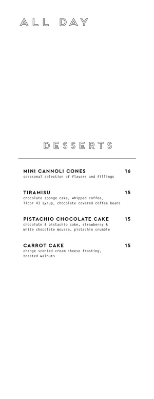 Menu — Paradiso