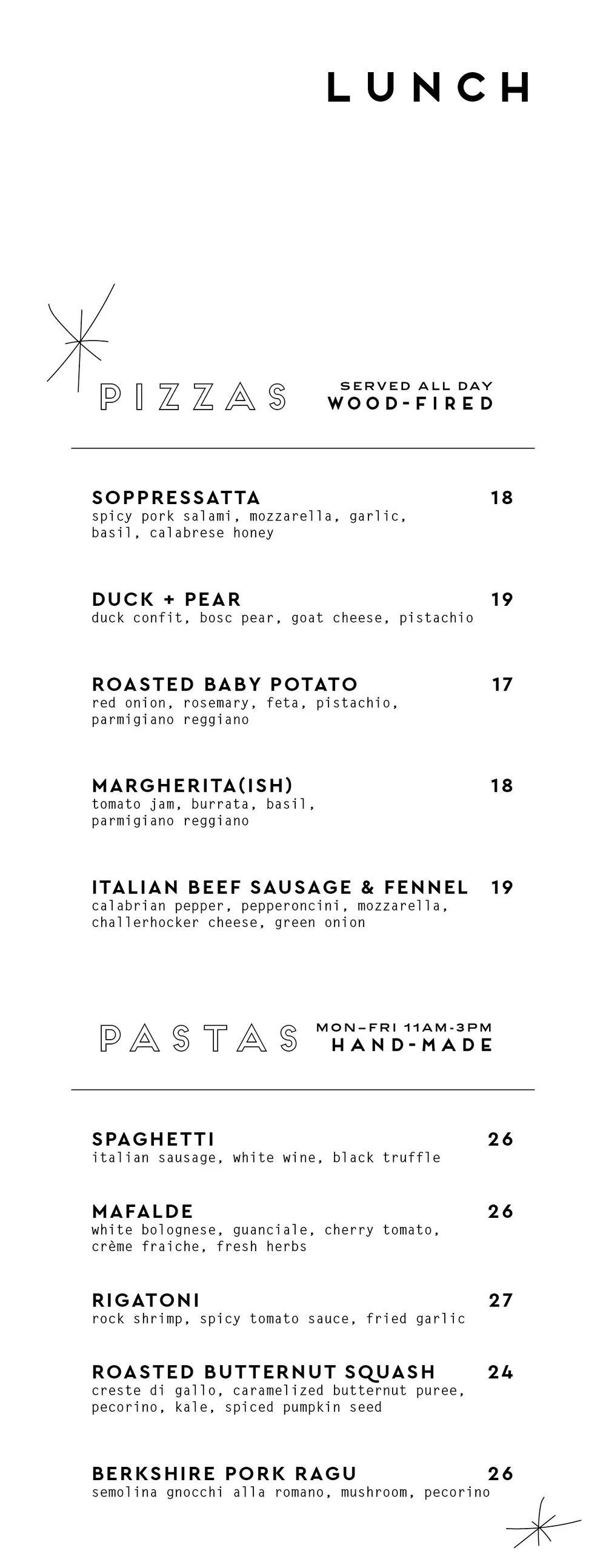 Menu — Paradiso