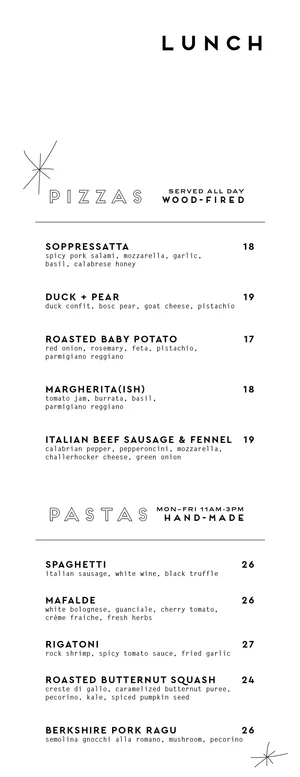 Menu — Paradiso