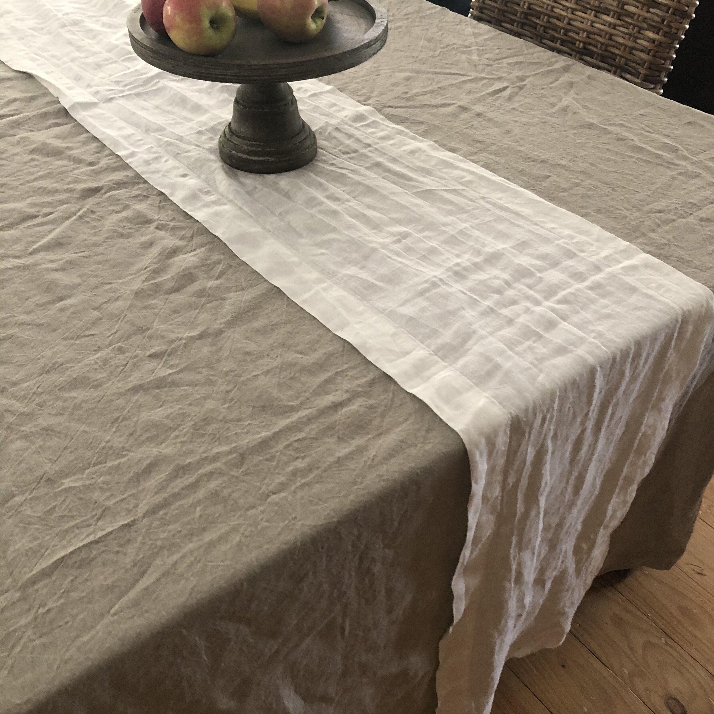 Linen Table Runner - Brie (white) — Vivienne Cate