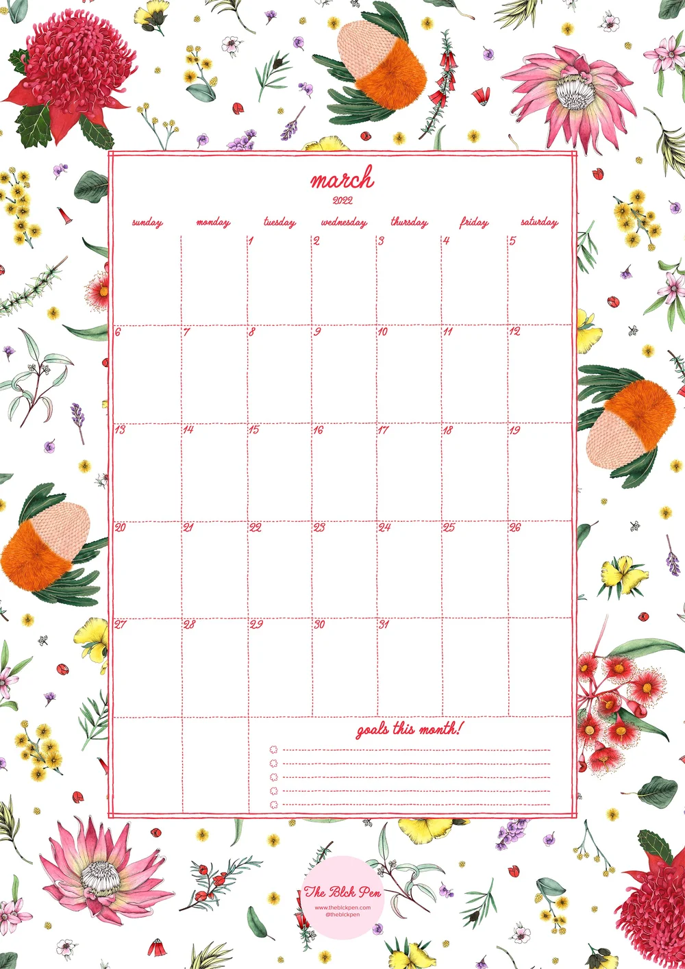 Calendar 2022 March Printable