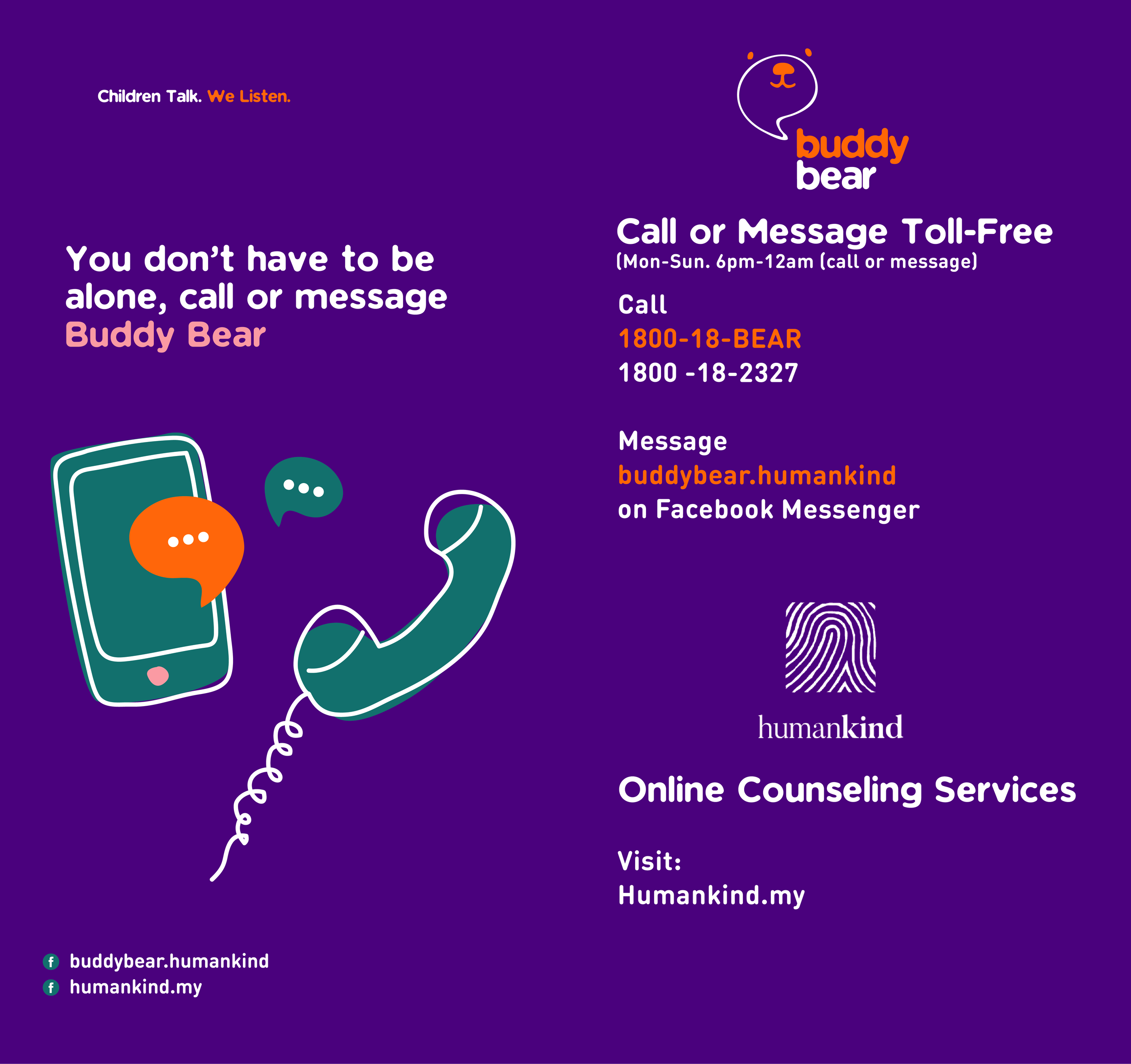 BuddyBear Helpline — HumanKind