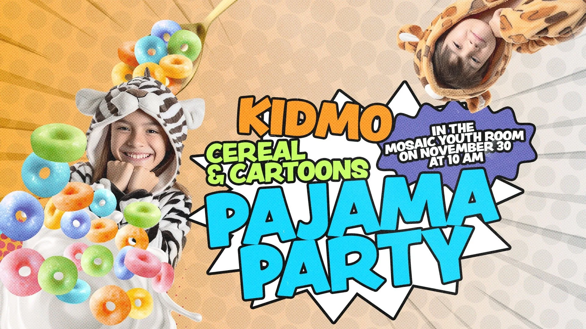 KidMo Cereal & Cartoons Pajama Party — Mosaic - A Jesus Centered ...