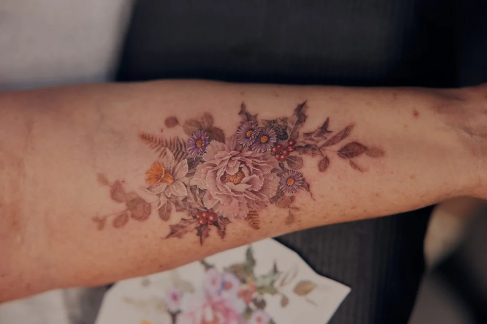 Floral Tattoos in Williamsburg Brooklyn | Atelier Eva