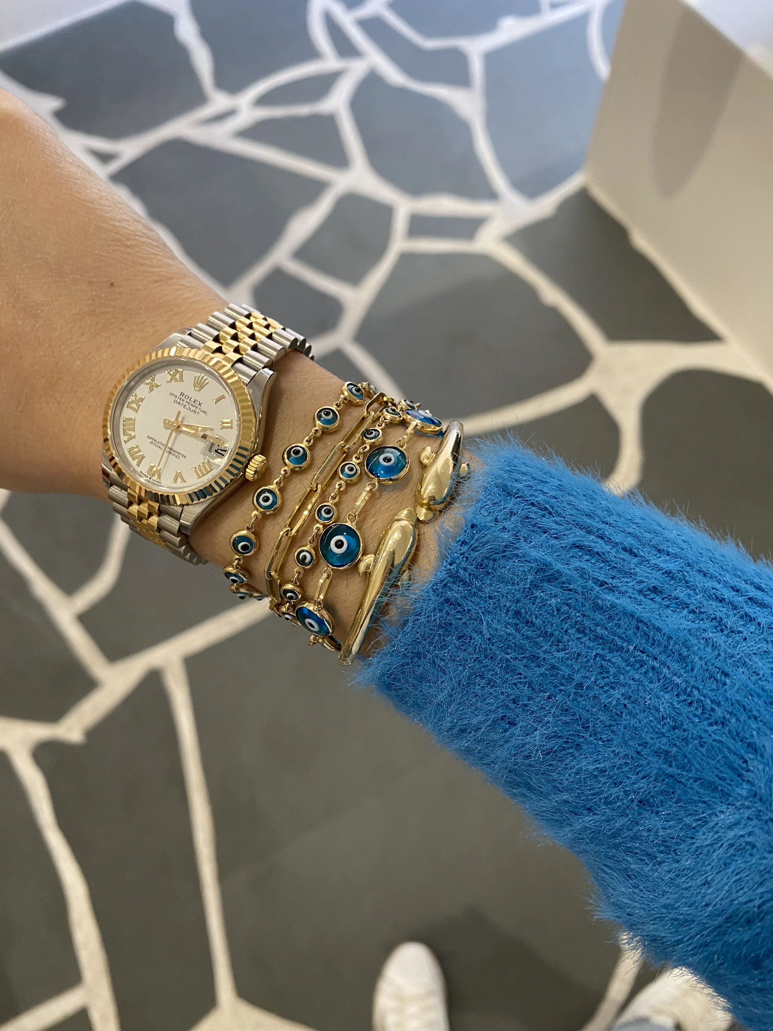 Thalia Evil Eye Bracelet - Two Colors — Hellenic Aesthetic