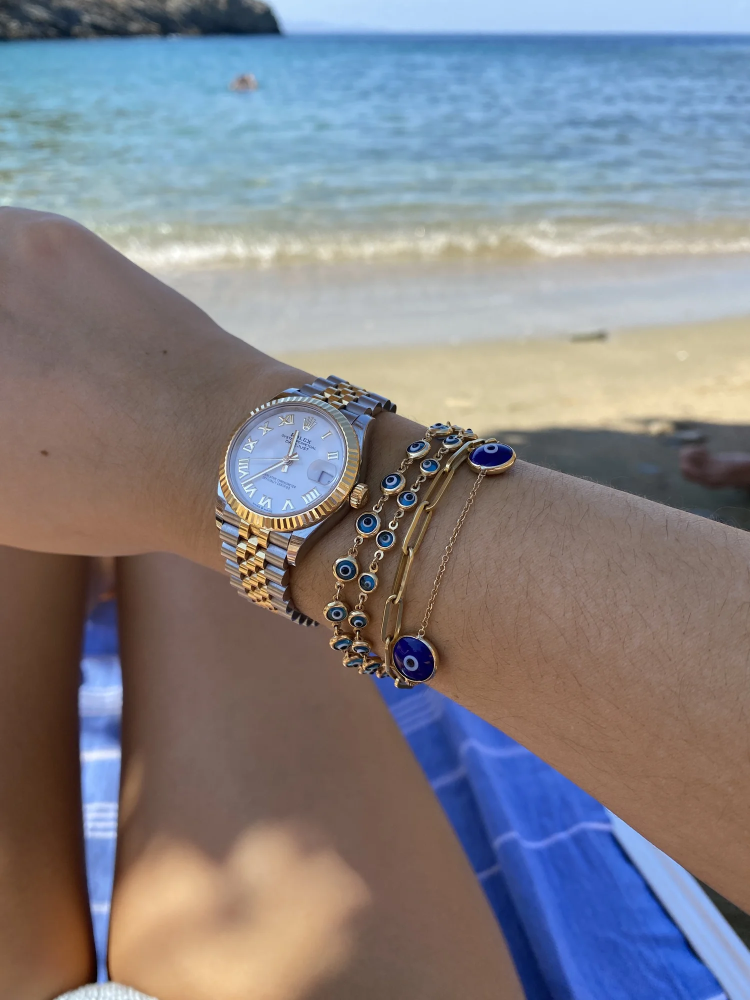 Thalia Evil Eye Bracelet - Two Colors — Hellenic Aesthetic