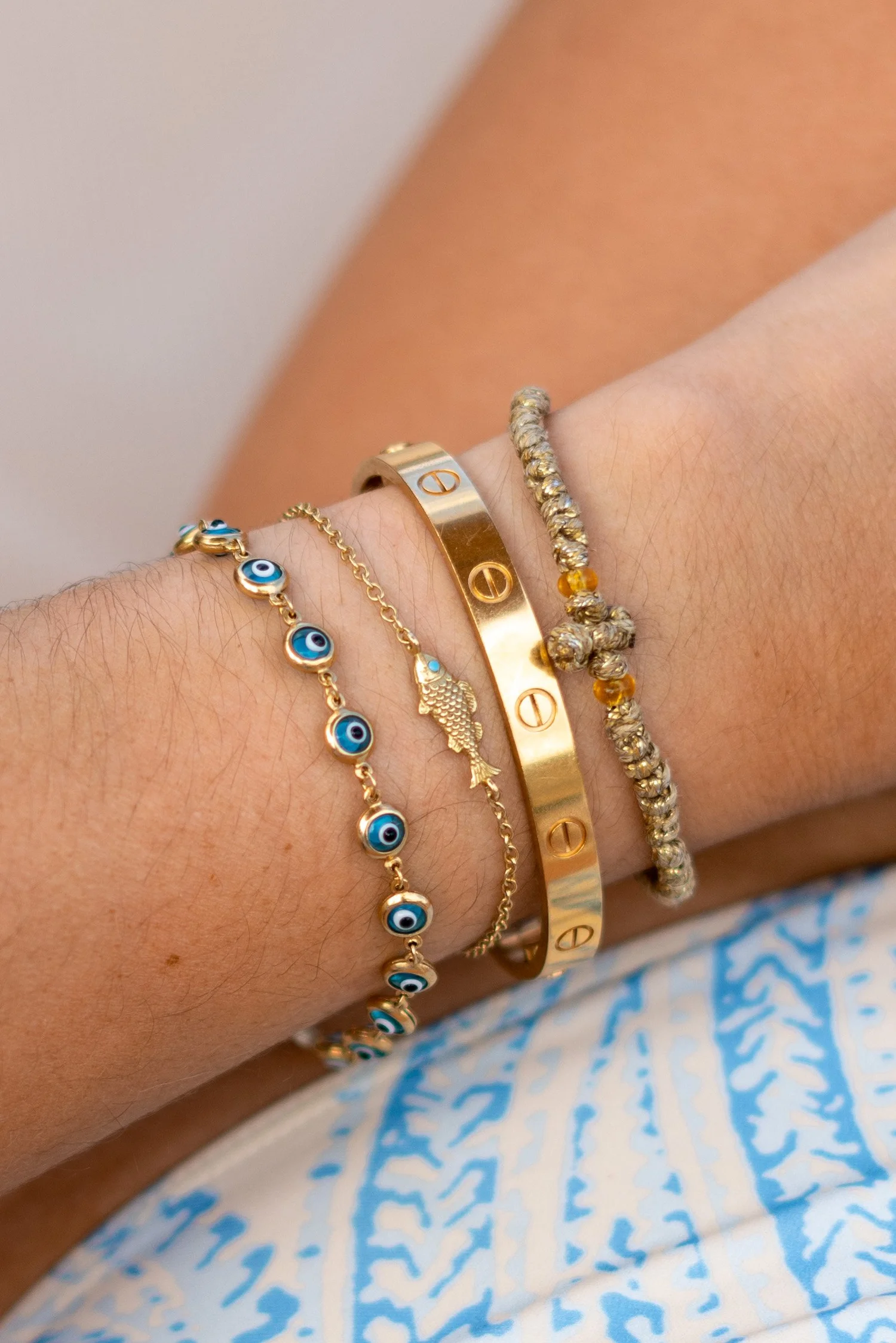 Thalia Evil Eye Bracelet - Two Colors — Hellenic Aesthetic