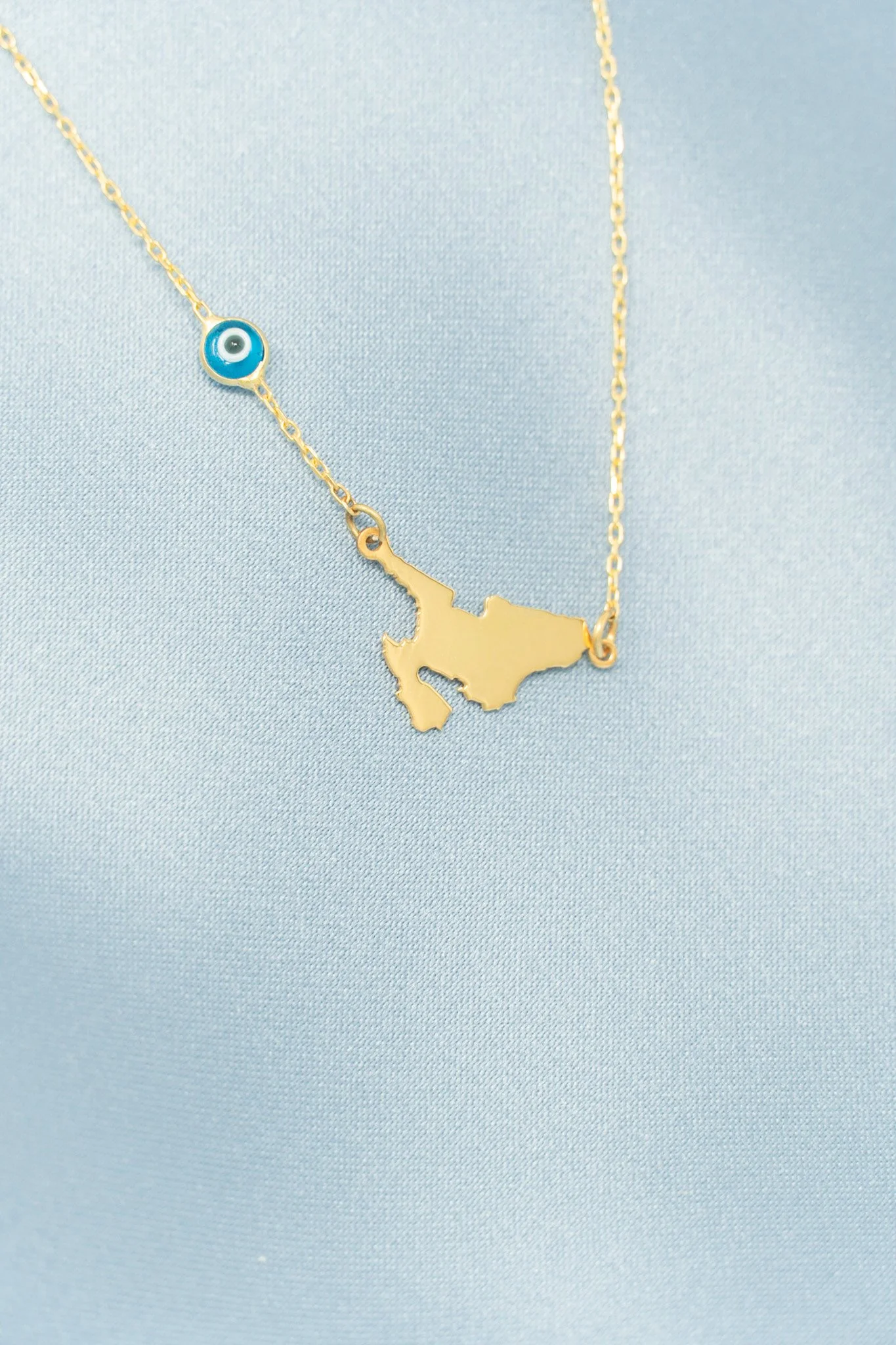 Solid Gold Mati Nameplate Necklace - Greek — Hellenic Aesthetic