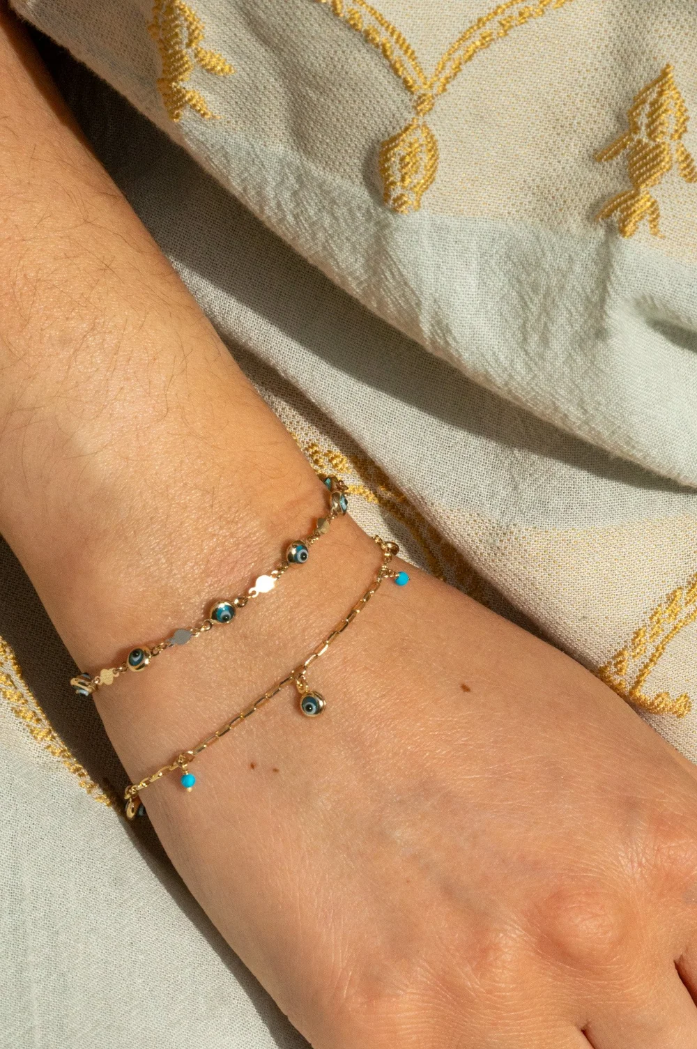 Thalia Evil Eye Bracelet - Two Colors — Hellenic Aesthetic