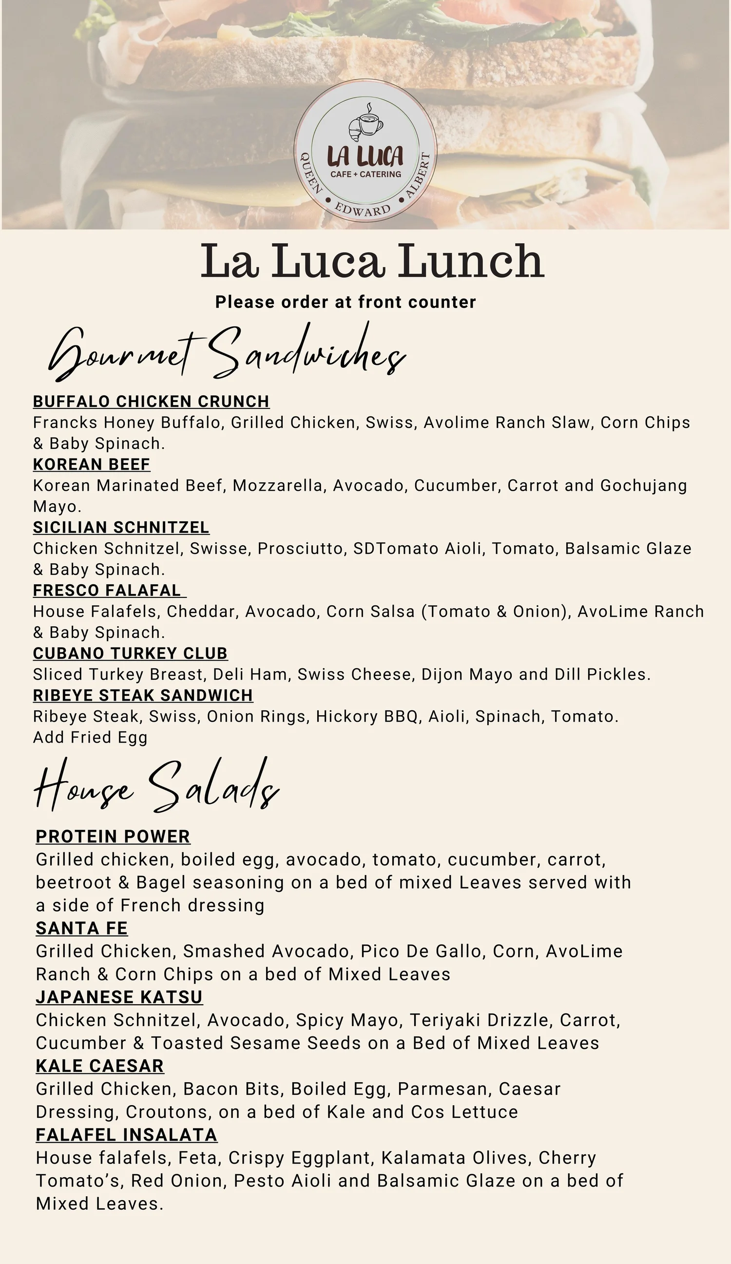 Lunch — LA LUCA CUCINA