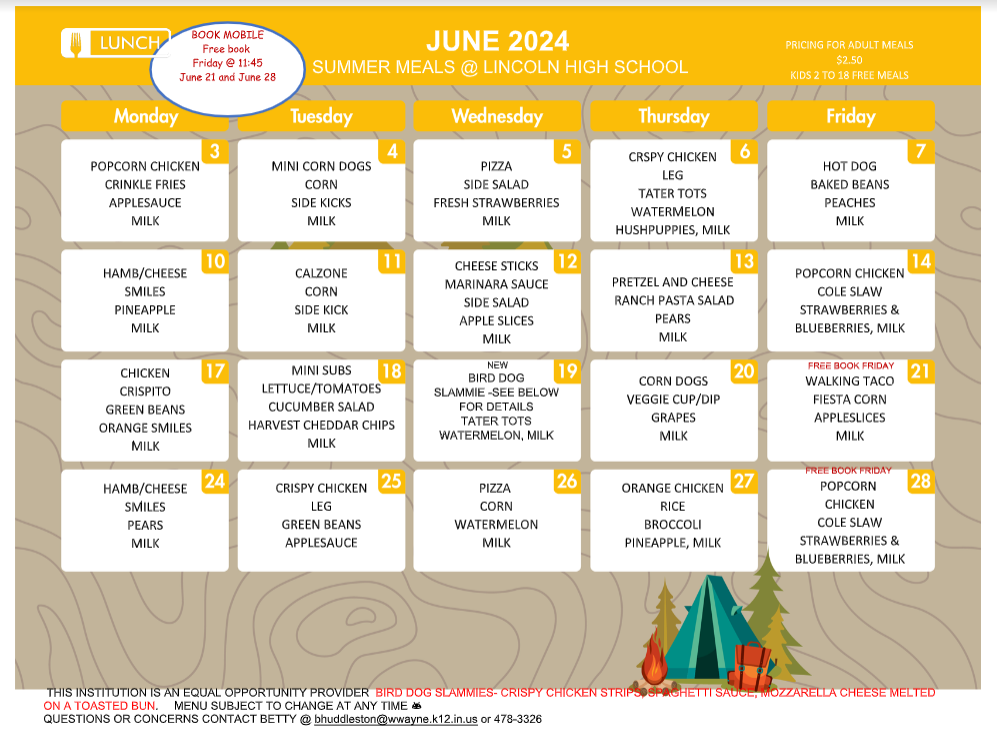 Lunch Menu — Western Wayne Elementary School