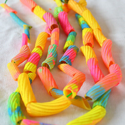 Painted Pasta Necklace — Munchkin Fun At Home