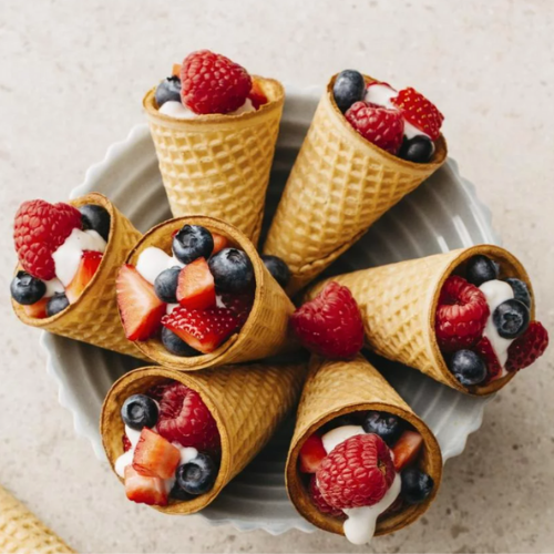 Berry & Yogurt Cones — Munchkin Fun At Home