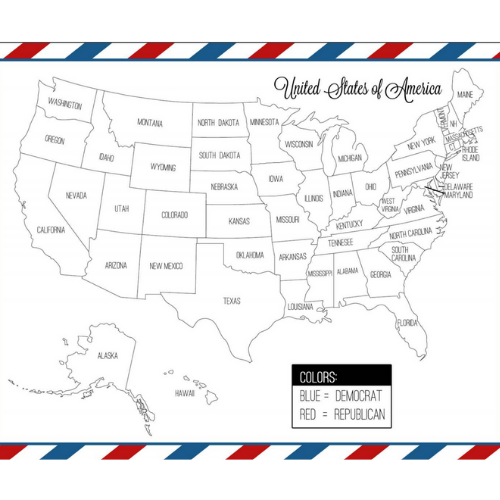 Printable Election Coloring Map — Munchkin Fun At Home