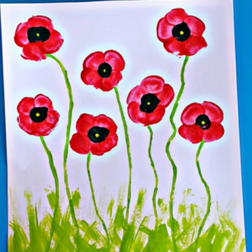 Fingerprint Poppy Flowers — Munchkin Fun At Home