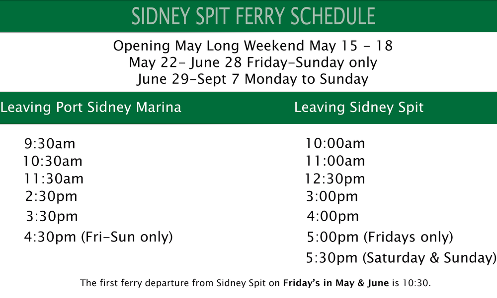 Schedule — Sidney Spit Ferry